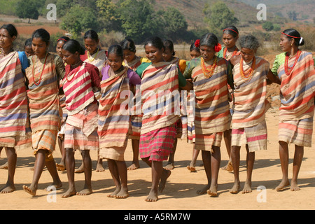 Gadaba tribal women perform the traditional Dhemsa Dance for harvest in ...