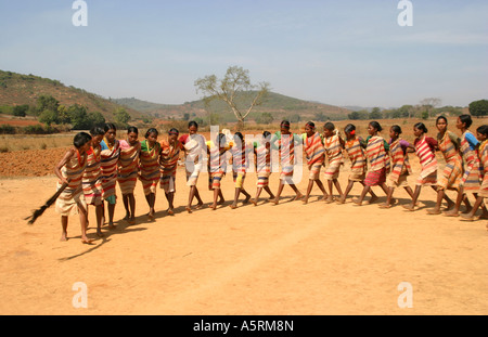 Gadaba tribal women perform the traditional Dhemsa Dance for harvest in ...