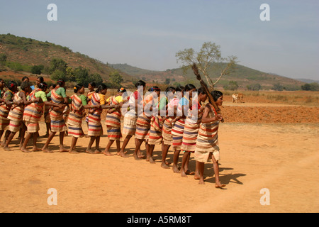 Gadaba tribal women perform the traditional Dhemsa Dance for harvest in ...