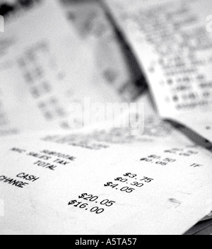 Grocery receipts - USA Stock Photo - Alamy