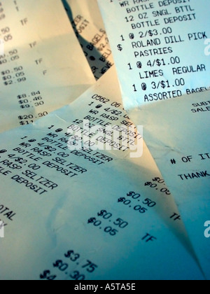 Grocery receipts - USA Stock Photo - Alamy