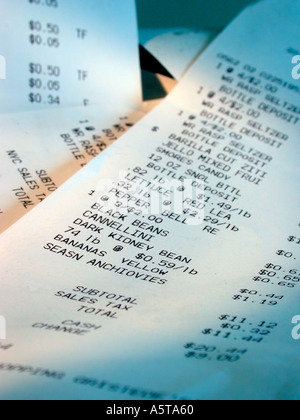Grocery receipts - USA Stock Photo - Alamy