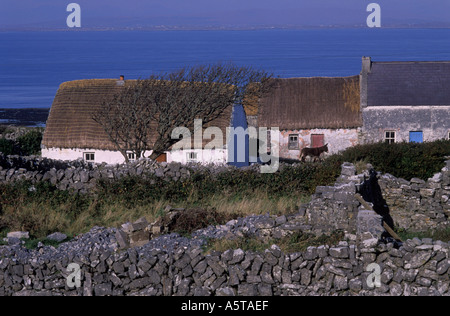 Traditional Thatched Cottages, Aran Islands, Inishmore Stock Photo ...