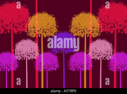 Graphic pattern - Allium illustration Stock Photo - Alamy