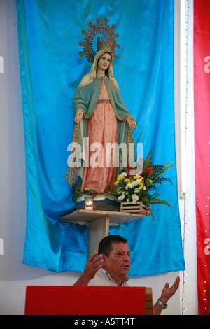 HONDURAS Man preaching The slum barrio of Chamelecon San Pedro Sula ...