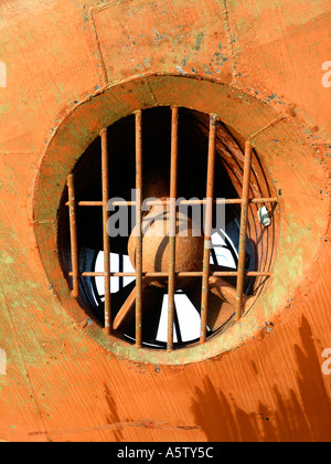 Close up of bow propeller on big industrial fishing trawler Stock Photo ...