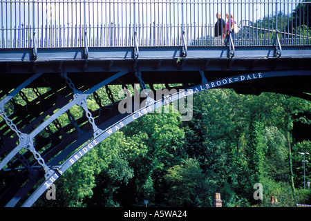 The first ever built bridge made of iron at Ironbridge Shropshire UK ...
