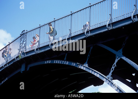 The first ever built bridge made of iron at Ironbridge Shropshire UK ...