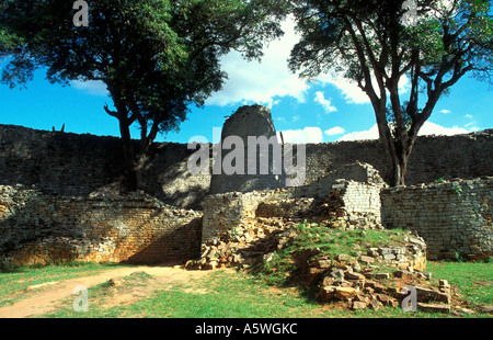 The Great Enclosure at Great Zimbabwe near Masvingo in Zimbabwe. The ...