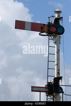 Railway semaphore signal, upper quadrant type. Starting signal at end ...