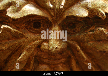 Green man stone carved face in St Marys Church Whitby North Yorkshire ...