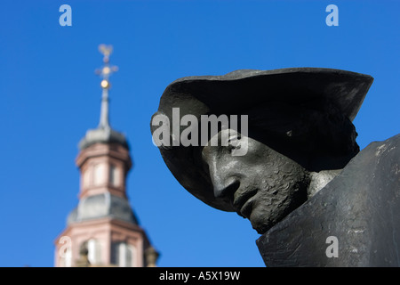 Speyer pilgrim, on their way to Compostela, bronze statue by Martin ...
