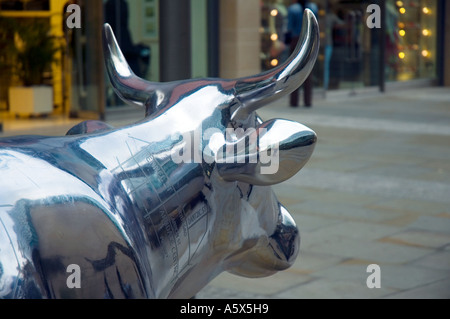 An exhibit of the 2004 Cow Parade, Manchester, England, UK Stock Photo ...