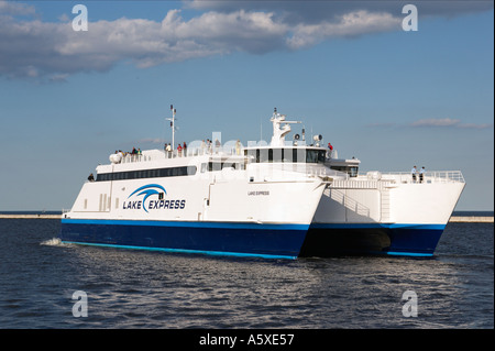 WISCONSIN Milwaukee Lake Express ferry service boat on Lake Michigan ...
