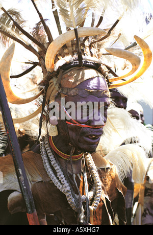 Luo warrior elder with spectacular traditional dress and headdress of ...