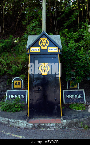Old AA phone box at Devils Bridge in Wales Stock Photo - Alamy