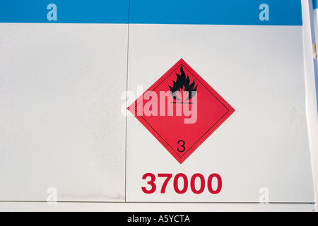 tanker truck with flammable warning sign Stock Photo: 54377737 - Alamy