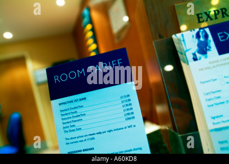 hotel room tariff Stock Photo - Alamy