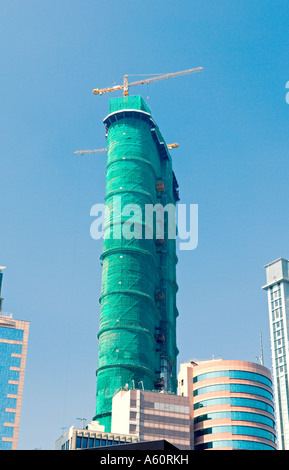 The Hanoi Road high rise project under construction, bamboo scaffolding, in the Tsim Sha Tsui ...
