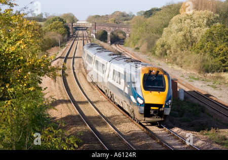 Midland Main Line Meridian train service heading north on a cold ...