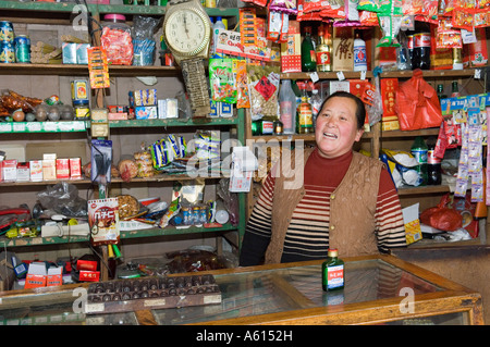 A shopkeeper at a small general goods store in rural Lebanon Stock ...