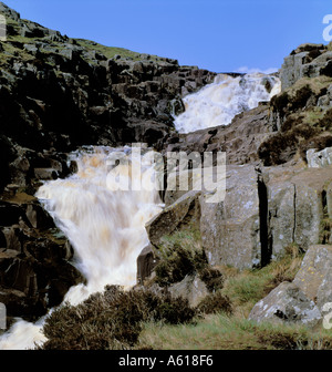 Cauldron Snout waterfall below Cow Green Resevoir in Teesdale County ...