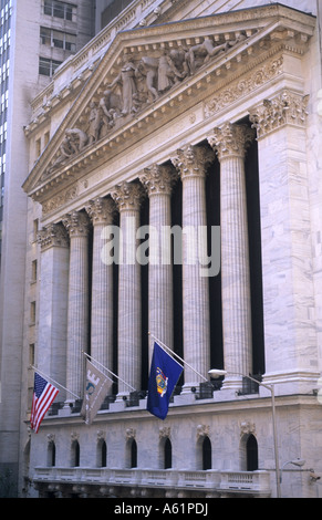 The beauty of the front of the New York Stock Exchange NYSE building on ...