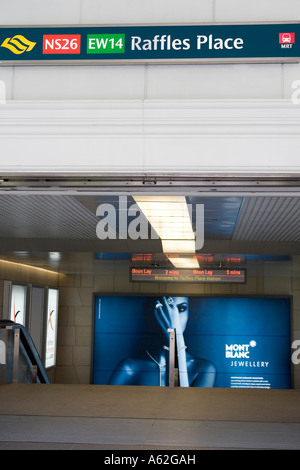 Raffles Place MRT station sign Singapore Stock Photo - Alamy
