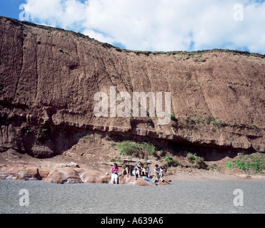 Devon Coastal Walk Exmouth Coastal erosion of the cliffs Stock Photo ...