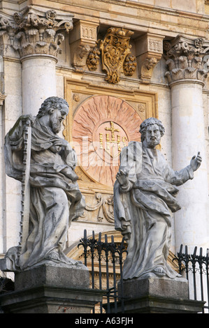 Kosciol sw. Piotra i Pawla, statues of apostles in front of SS. Peter and Paul's church, Krakow ...
