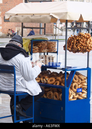 Bagel vendor in Krakow, Poland, Europe Stock Photo - Alamy