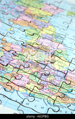 Jigsaw map of UK Stock Photo - Alamy