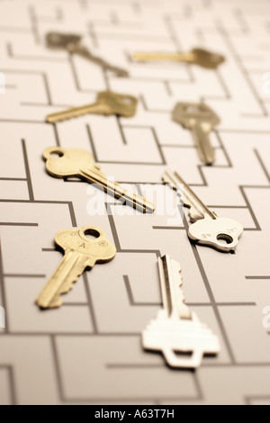 Keys on Maze Stock Photo - Alamy