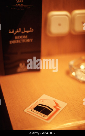 Mecca direction sticker in a hotel room Stock Photo - Alamy