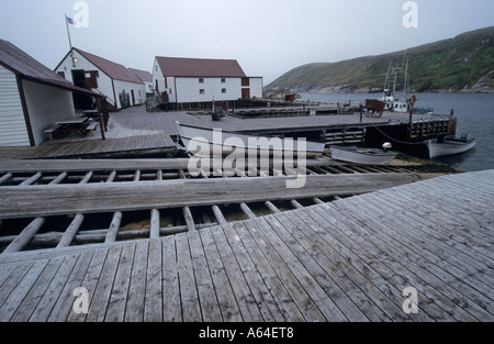 Historic ware houses in the harbour of Battle Harbour, Battle Harbour ...
