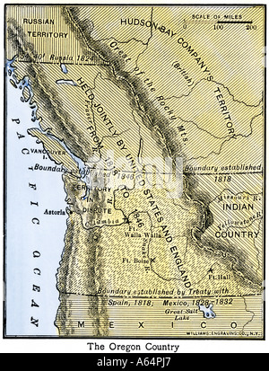 Map of Oregon Stock Photo - Alamy