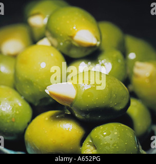 Green Olives Stuffed With Almonds Stock Photo - Alamy