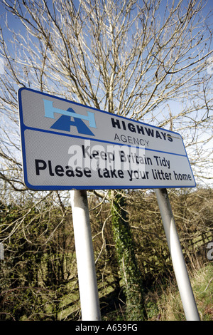 Roadside Highways Agency Sign Keep Britain Tidy Please Take Your Litter ...