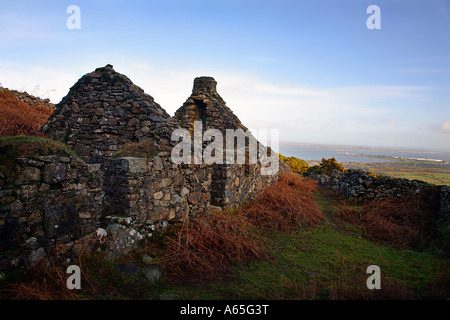 Abandoned stone cottage at the Famine village of Port in Glencomcille ...