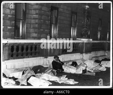 Homeless on Embankment Stock Photo - Alamy