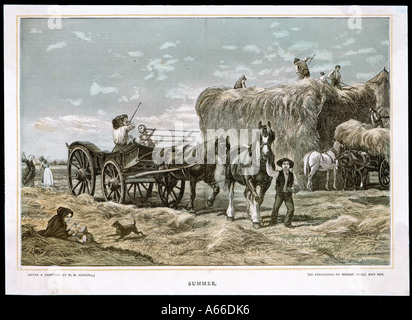 BUILDING THE HAYSTACK Stock Photo - Alamy