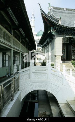 China, Yunnan Province, Hui Muslim village between rice fields and ...