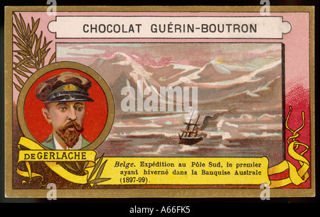 Adrien de Gerlache Belgian Antarctic Expedition showing the Belgica ...