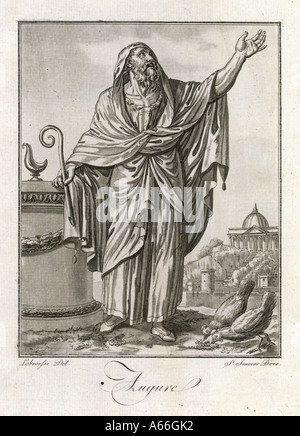 An augur of ancient Rome utters prophecies based on the corn eaten by ...