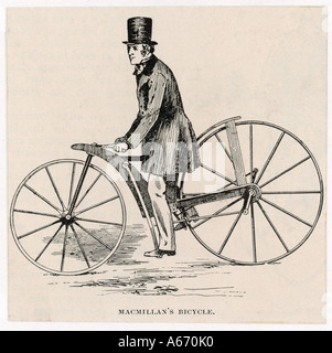 Kirkpatrick Macmillan and his early Dandy Horse bicycle. Date: 1830s ...
