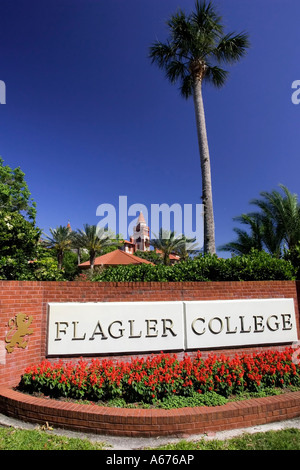 Flagler College Sign in St. Augustine FL Stock Photo - Alamy