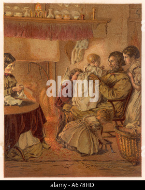 FAMILY BY FIRE 1869 Stock Photo - Alamy