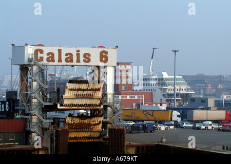 Ferry terminal and link span The Port of Calais northern France Europe ...