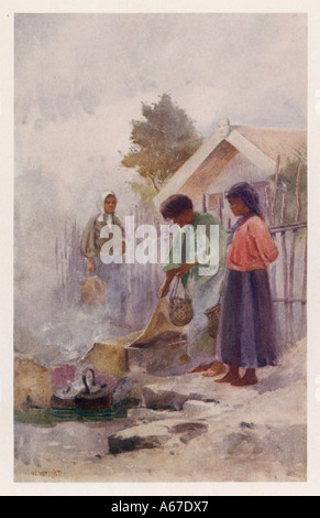 MAORI COOK W/ HOT SPRING Stock Photo - Alamy