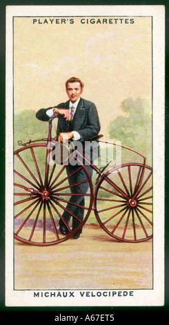 Ernest Michaux, son of Pierre, on a Michaux pedal-driven velocipede ...